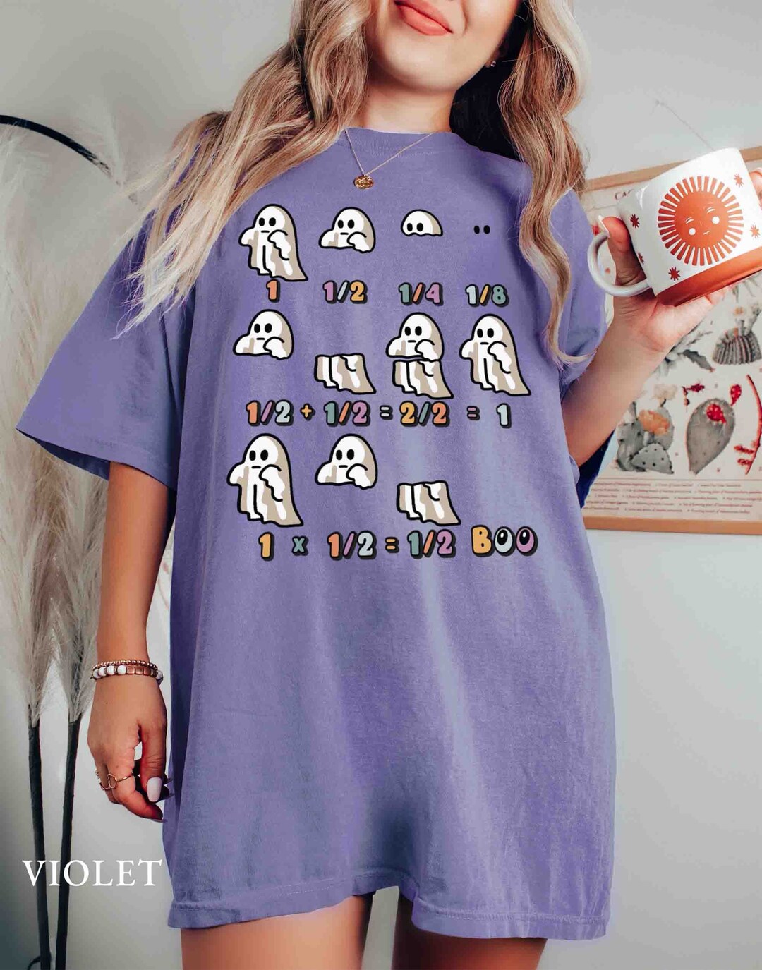 Fractions Math Teacher Comfort Colors Shirt, Spooky Season Funny ...