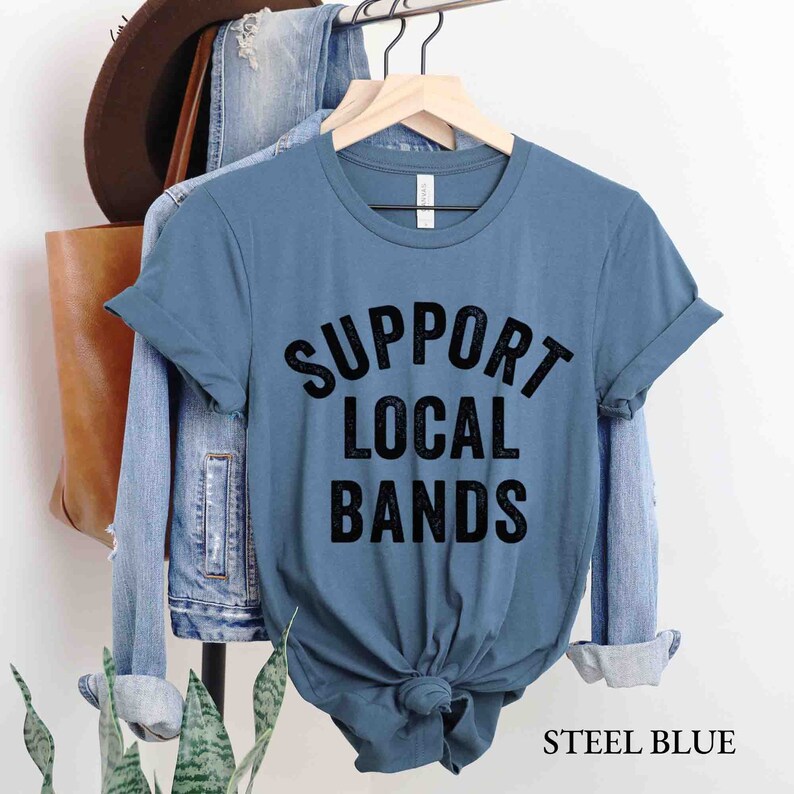 Support Local Bands T-shirt: Distressed Letterpress Style Concert Tee ...