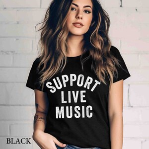 Support Live Music Shirt | Distressed Letterpress Style Concert Tee - Etsy