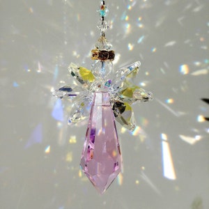 Crystal Suncatcher Guardian Angel Sun Catcher Austrian Crystal Rainbow ...