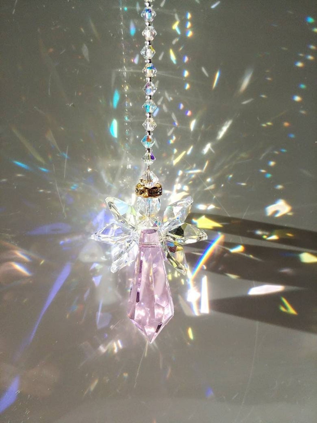 Crystal Suncatcher Guardian Angel Sun Catcher Austrian Crystal - Etsy