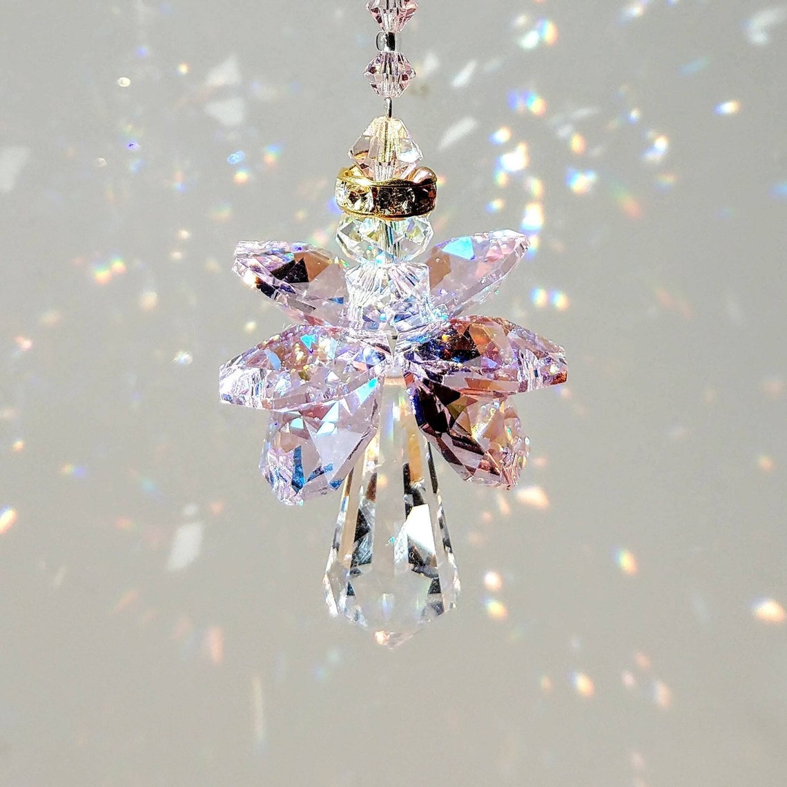 Crystal Suncatcher Guardian Angel Sun Catcher Swarovski - Etsy