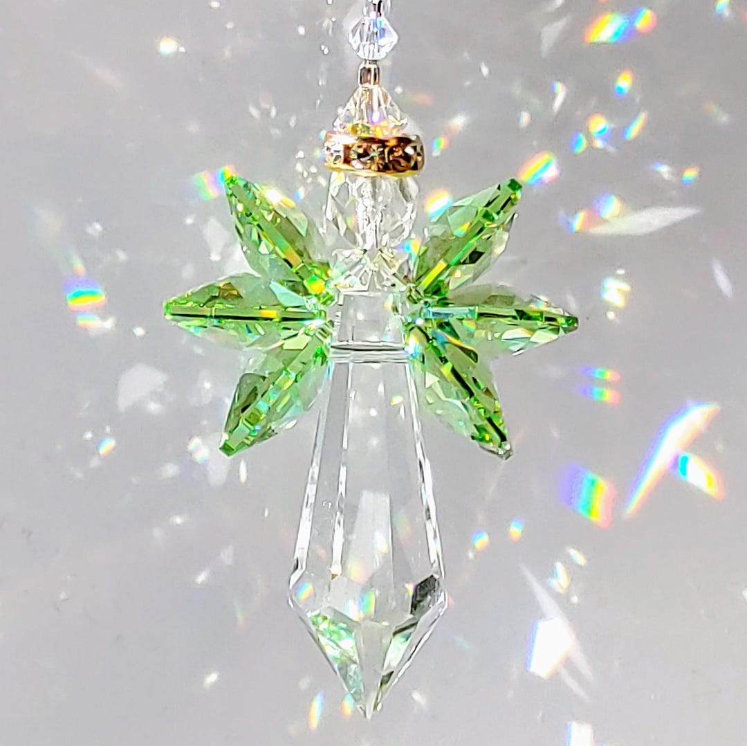 Crystal Suncatcher Guardian Angel Sun Catcher Austrian Crystal Rainbow ...