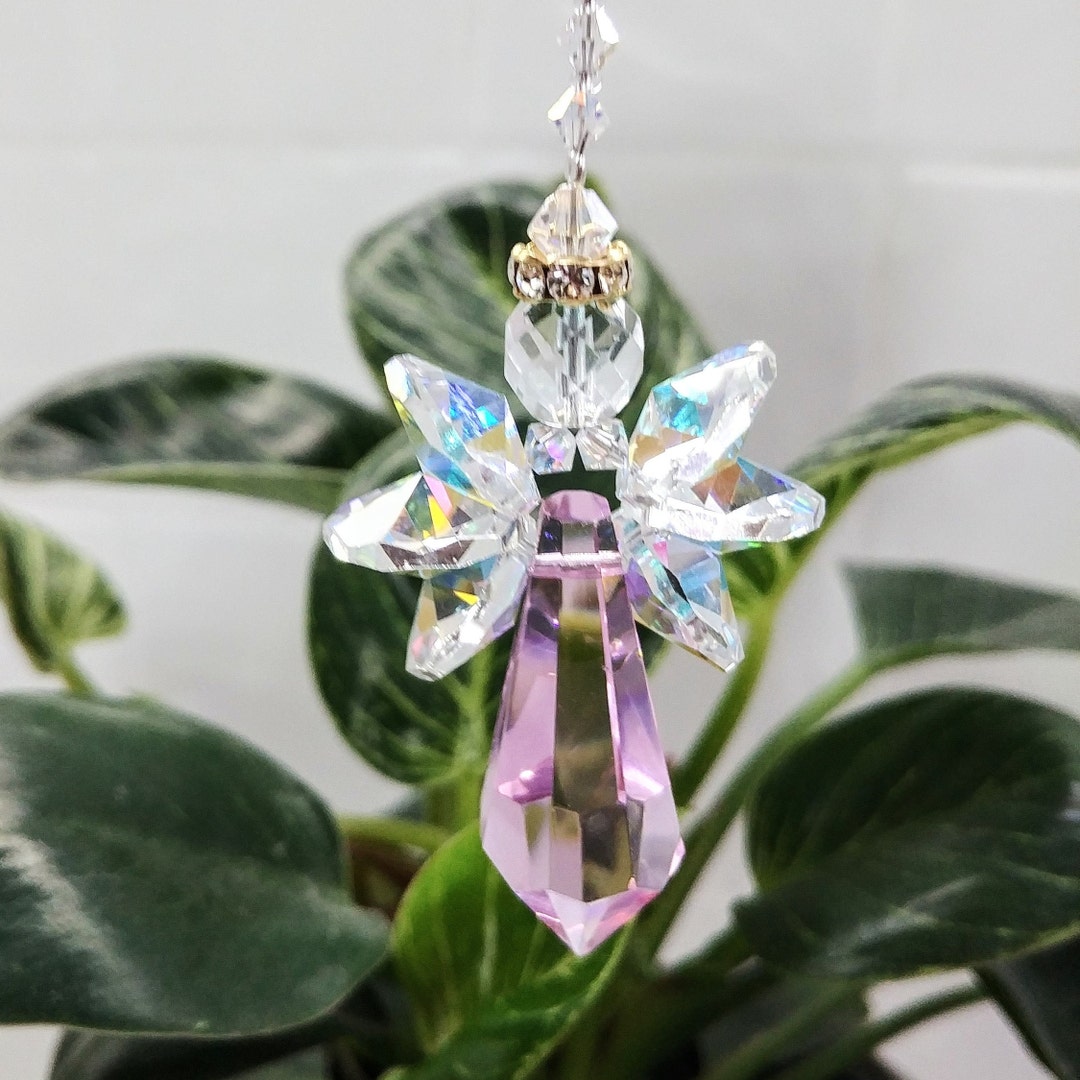 Crystal Suncatcher Guardian Angel Sun Catcher Austrian Crystal Rainbow ...