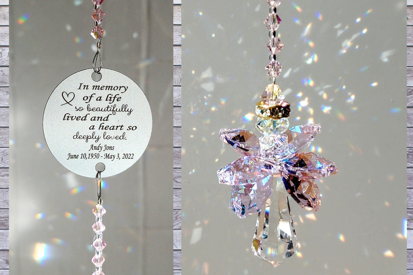 Personalized Memorial Suncatcher Angel Suncatcher Mamorial Gift ...