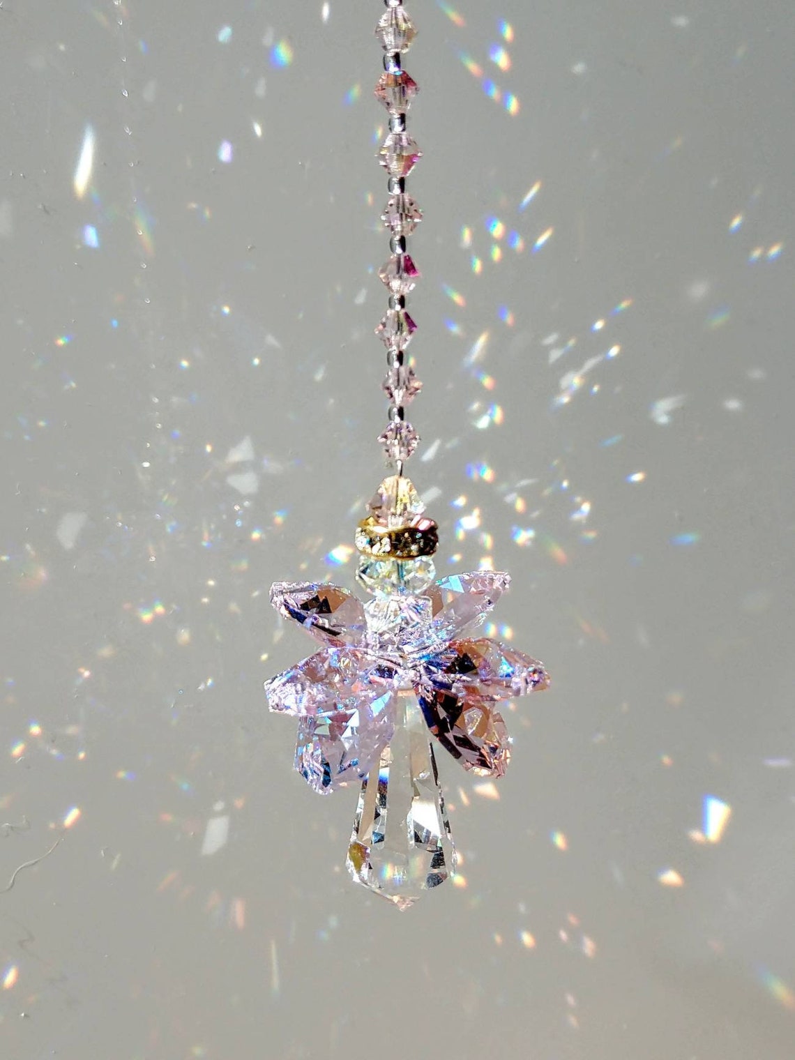 Crystal Suncatcher Guardian Angel Sun Catcher Swarovski - Etsy