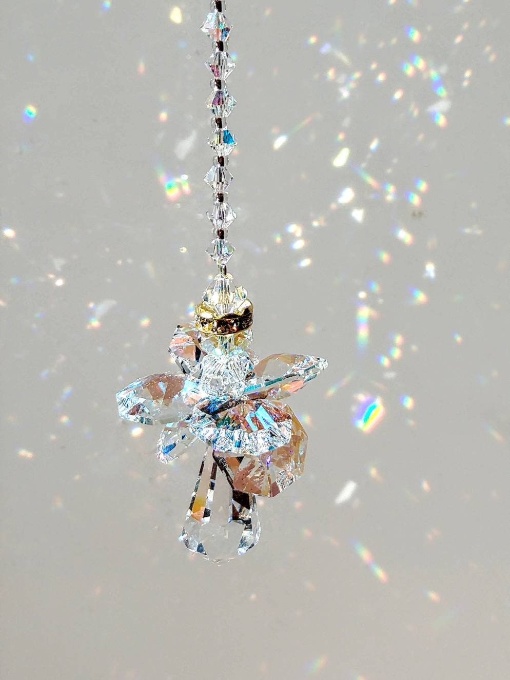 Crystal Suncatcher Guardian Angel Sun Catcher Swarovski | Etsy