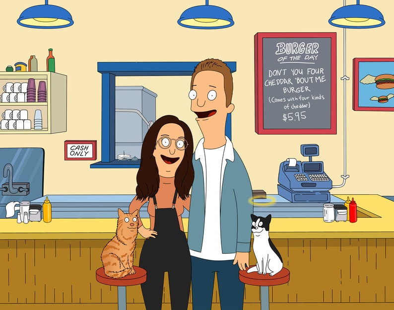 Custom Bobs Burgers Portrait Cartoon Portrait Anniversary - Etsy
