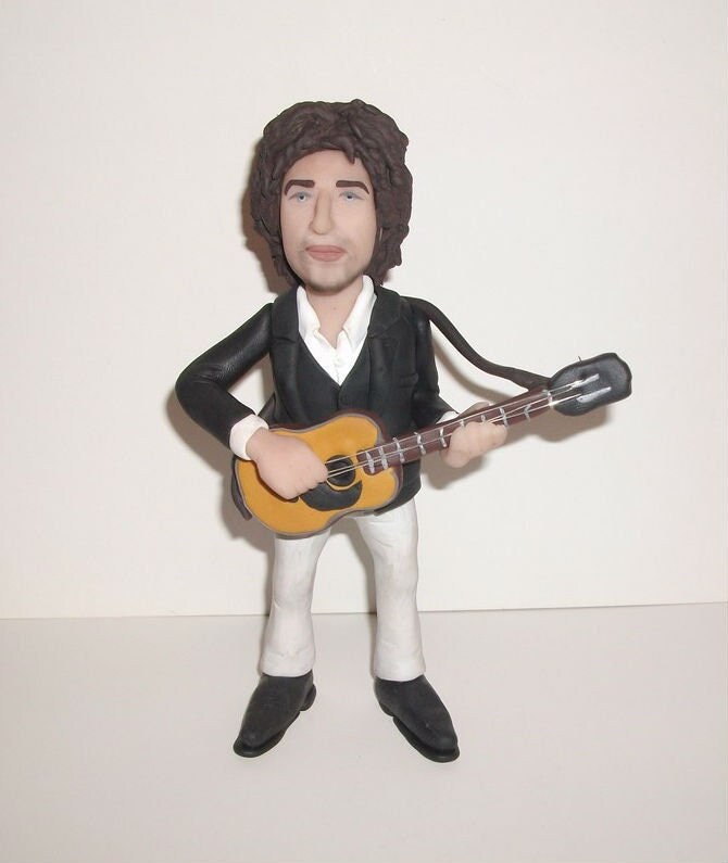 Bob Dylan Figurine,blues- Rock Star Doll, Miniature Sculpture, Hand ...