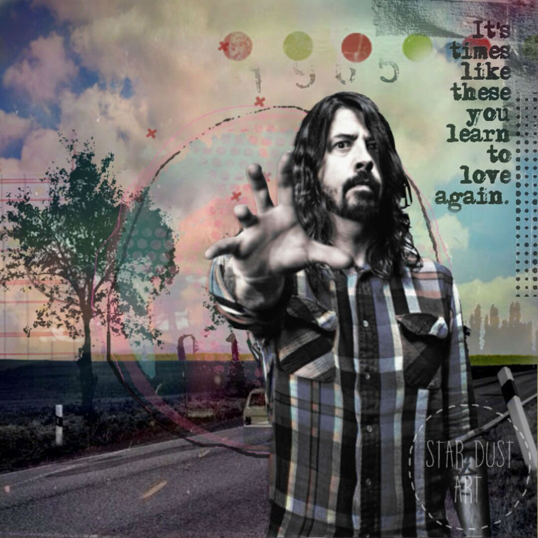 Dave Grohl, Dave Grohl Print,foo Fighters, Giclee, Collage, Art on ...