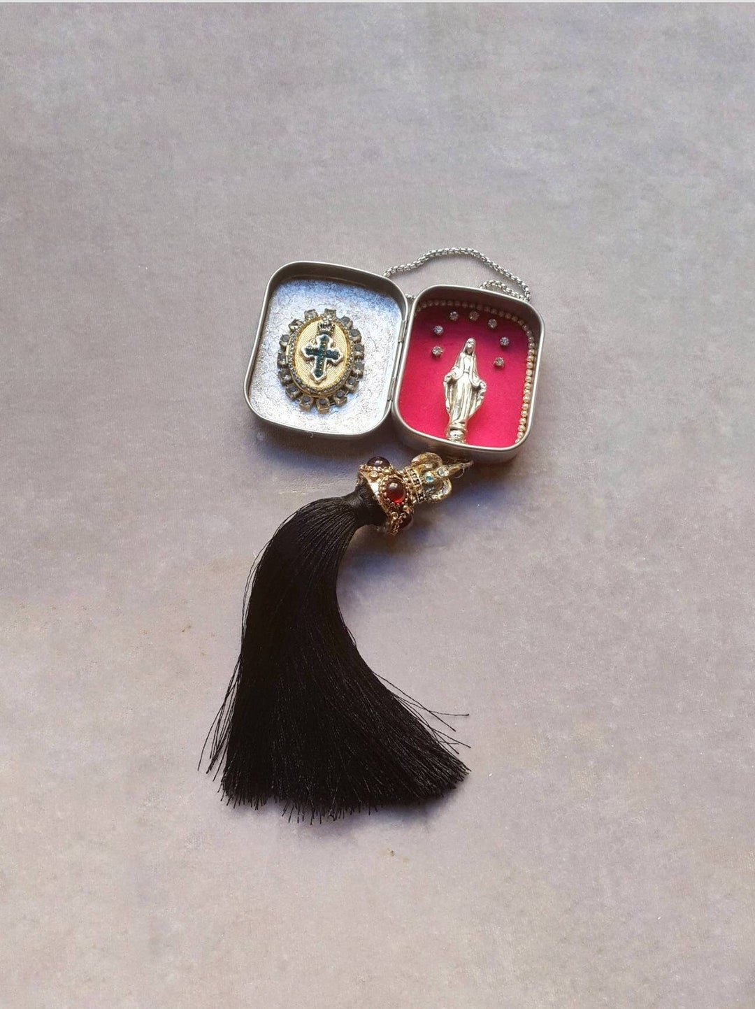 Unique Tiny Virgin Mary Shrine, Mini Altoid Altar, One-of- A- Kind ...