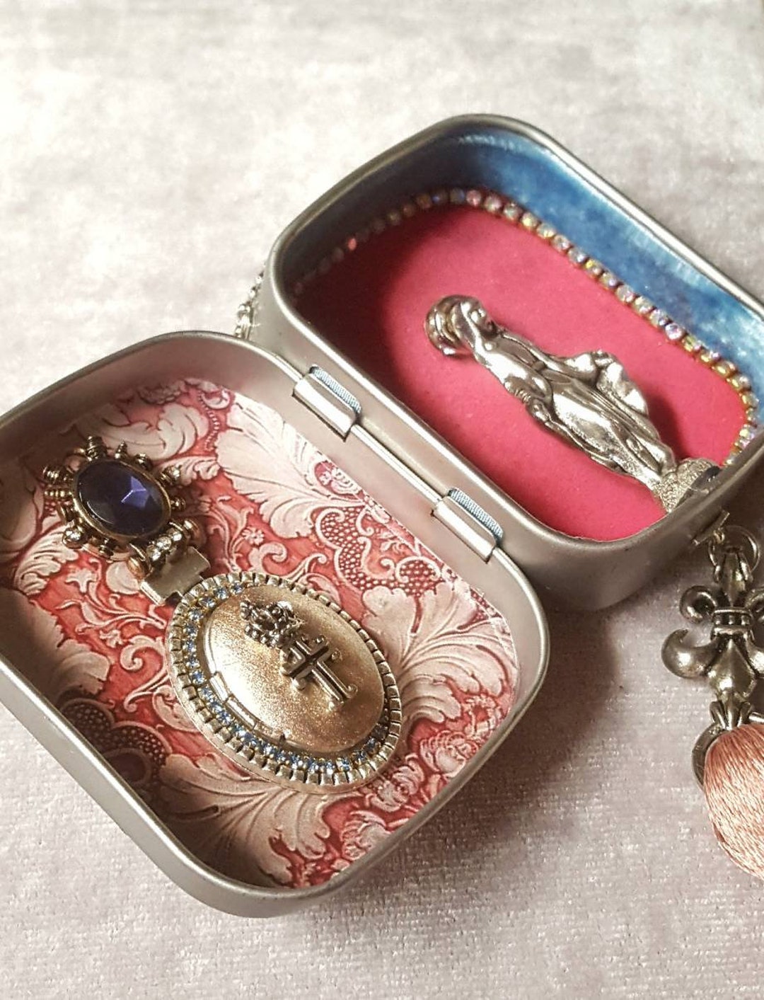 Unique Virgin Mary Shrine, Mini Altoid Altar, One-of- A- Kind Religious ...