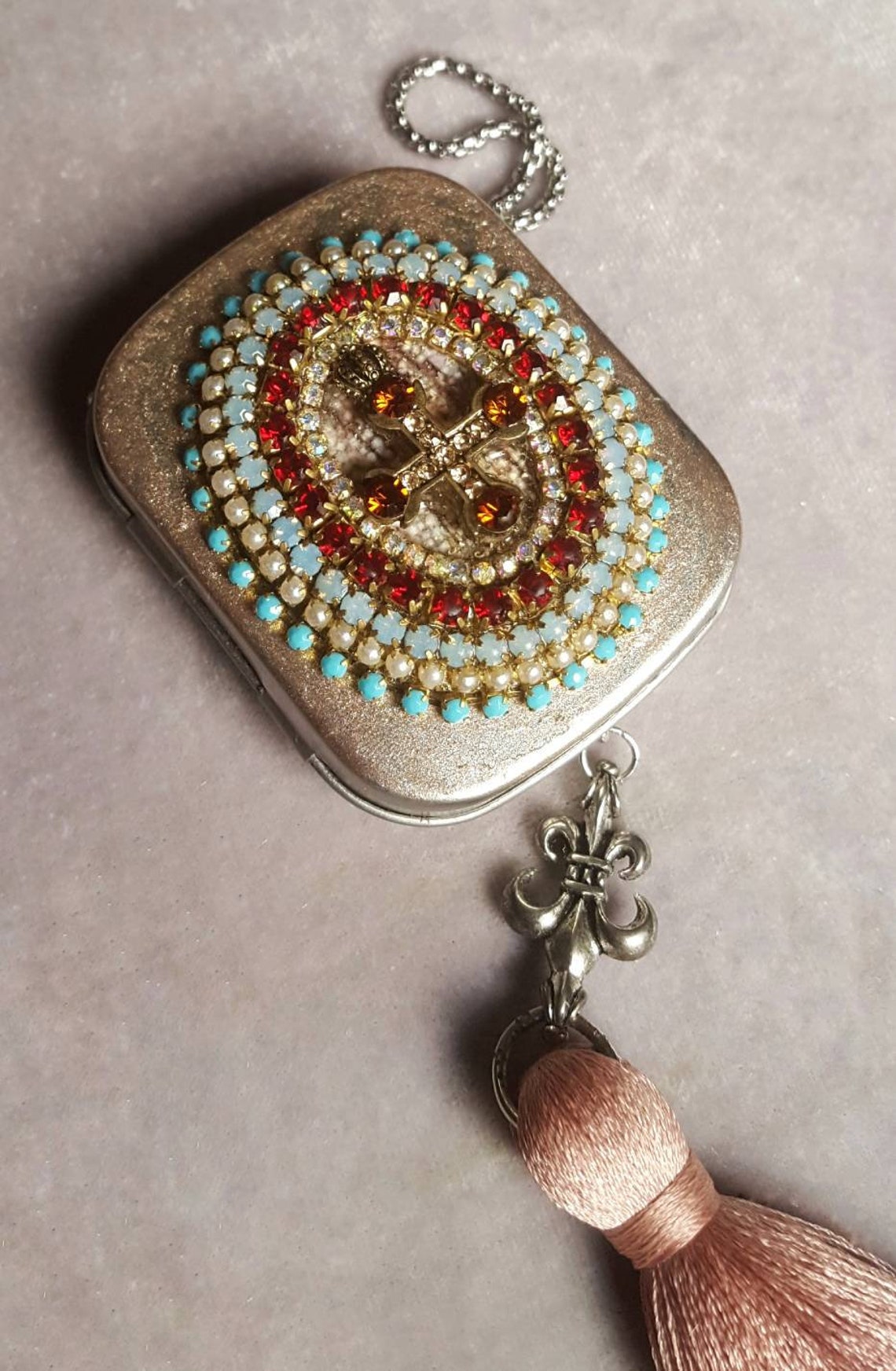 Unique Virgin Mary Shrine, Mini Altoid Altar, One-of- A- Kind Religious ...