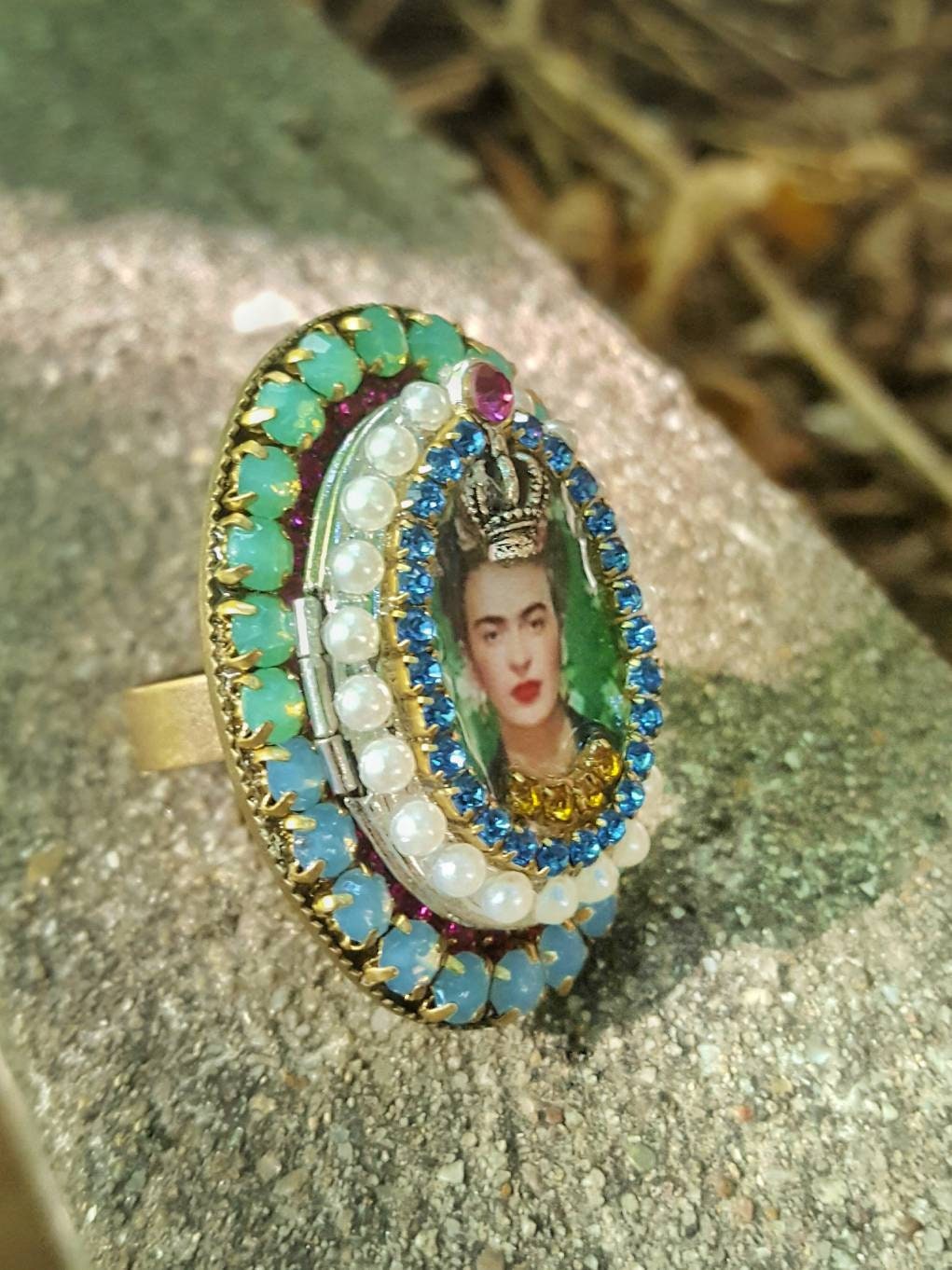 Poison Ring, Unusual and Unique, Boho Ring, Frida Kahlo Jewelry, Locket Ring, Colorful Jewelry ...