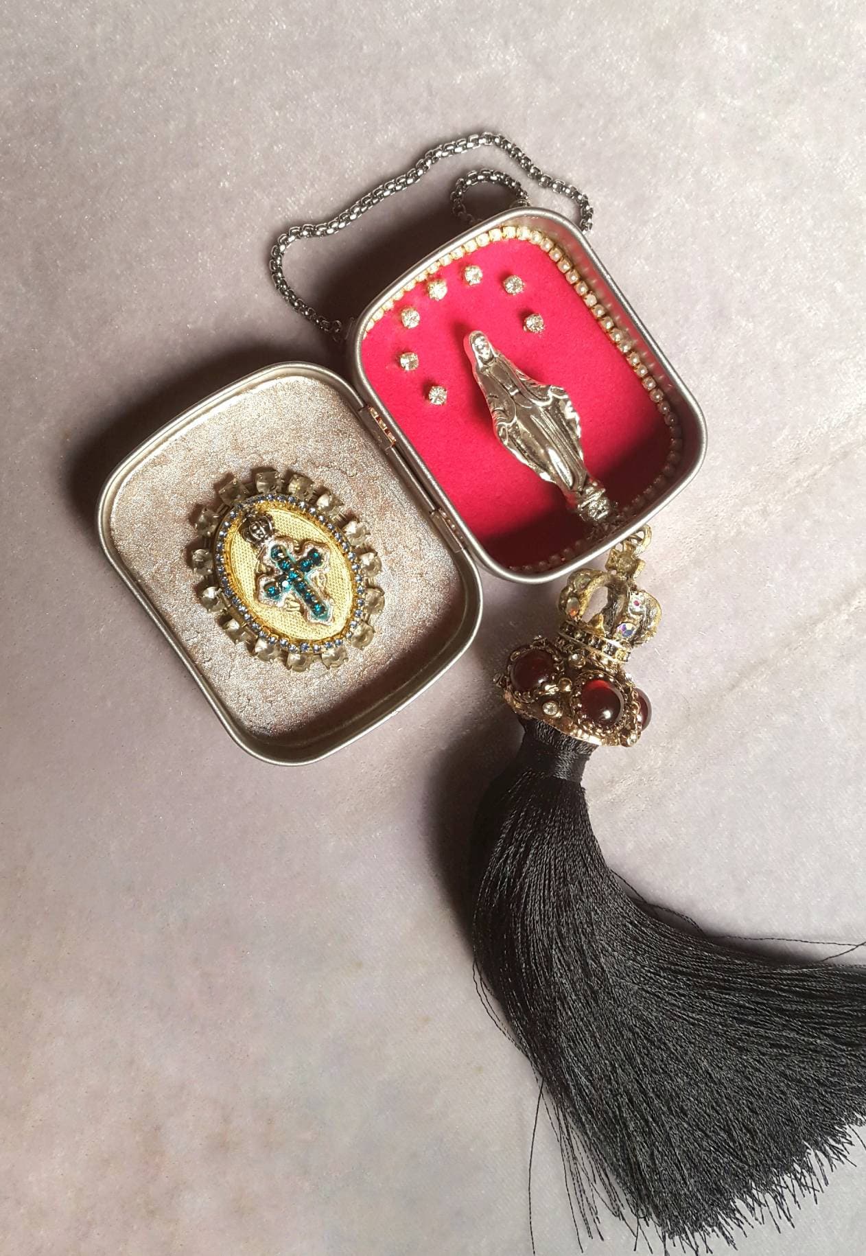 Unique Tiny Virgin Mary Shrine, Mini Altoid Altar, One-of- A- Kind ...