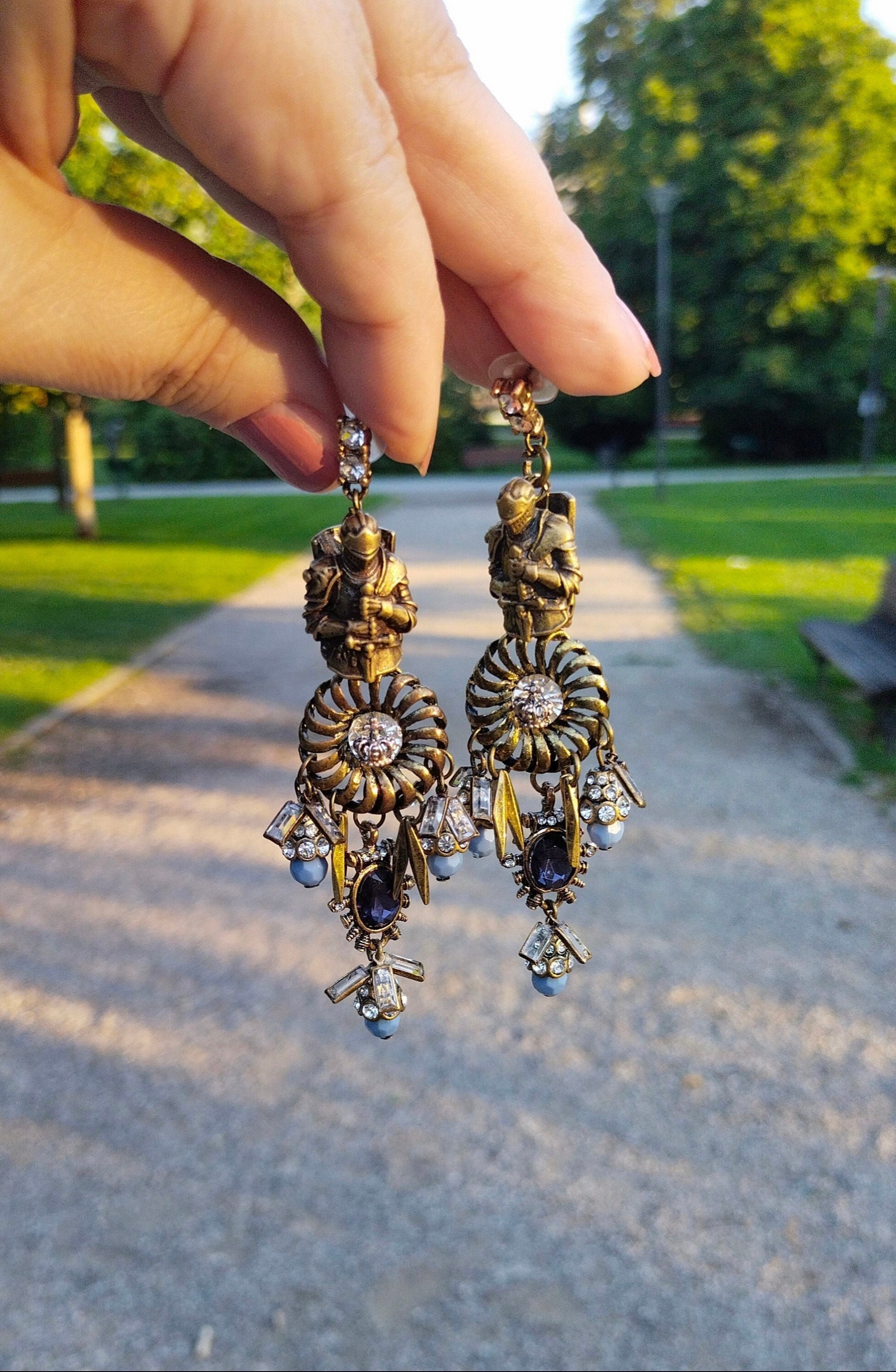 Medieval Jewelry, Lancelot, 3d Earrings, Knight Jewelry, Figurine ...