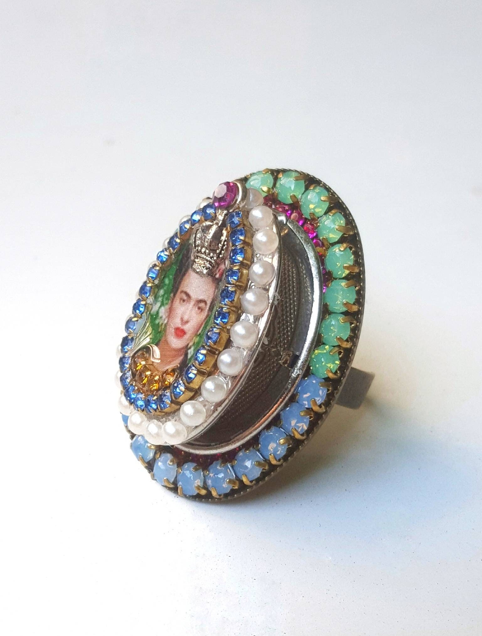 Poison Ring, Unusual and Unique, Boho Ring, Frida Kahlo Jewelry, Locket Ring, Colorful Jewelry ...