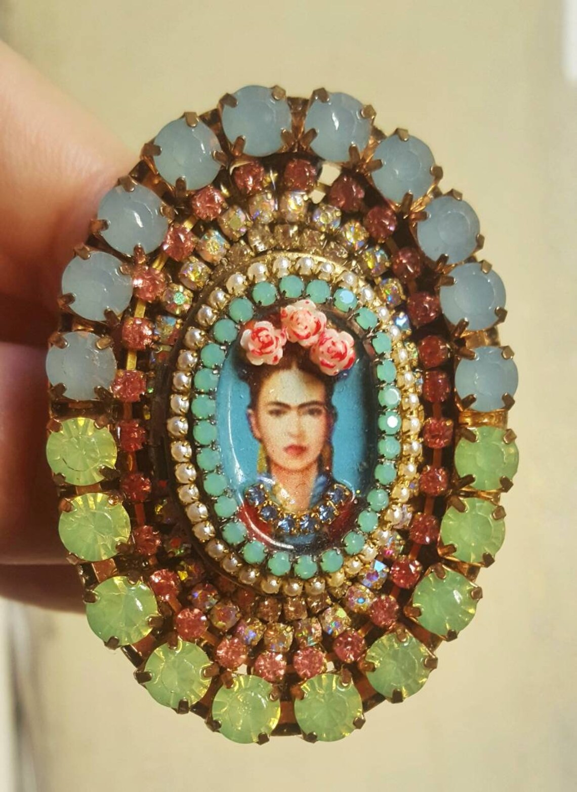 Frida Kahlo Ring, Big Finger Candy Ring, Unique Oversized Statement Ring, OOAK Poison Ring ...