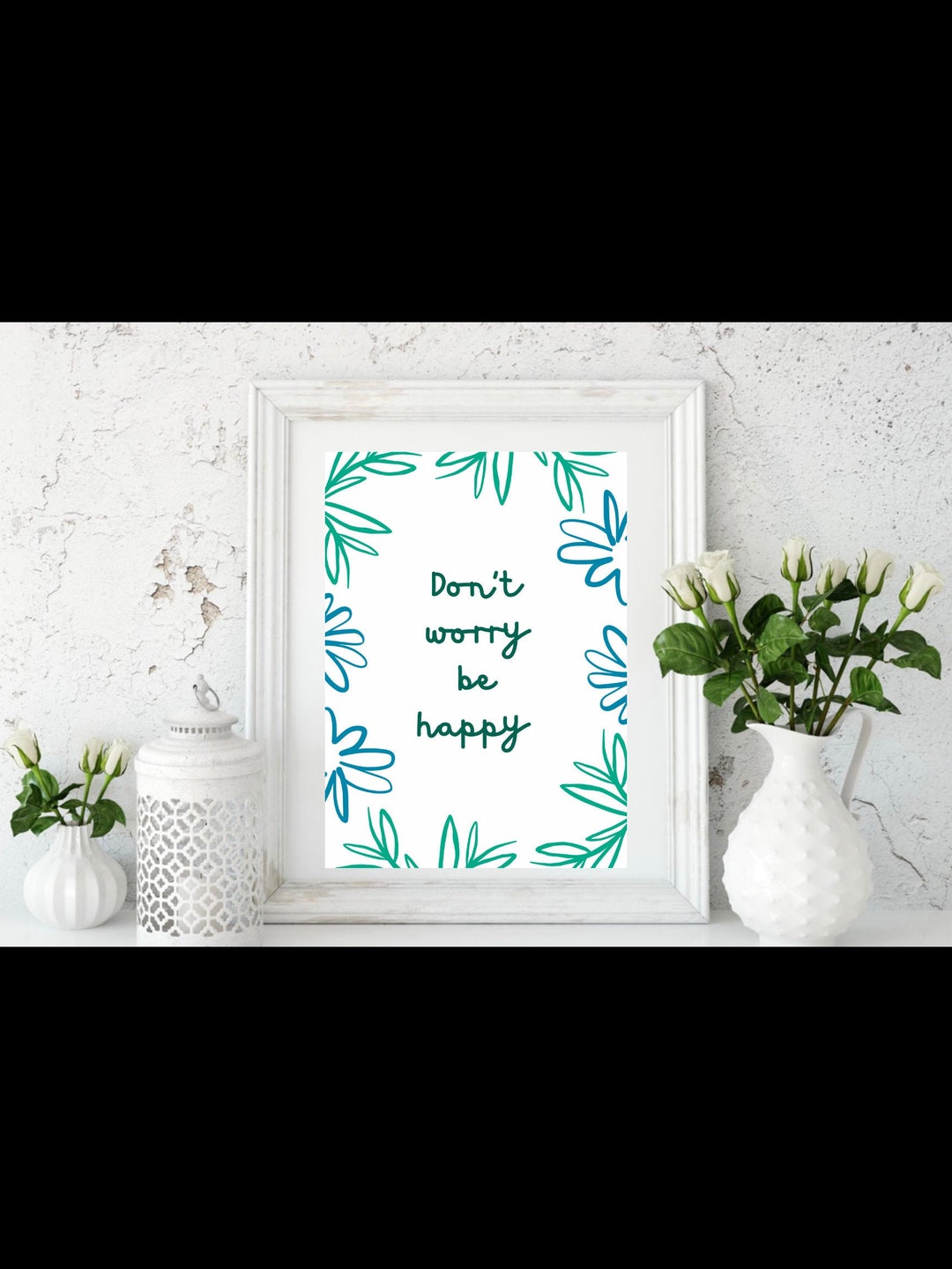 Don’t Worry Be Happy Printable Wall Decor Digital File - Etsy