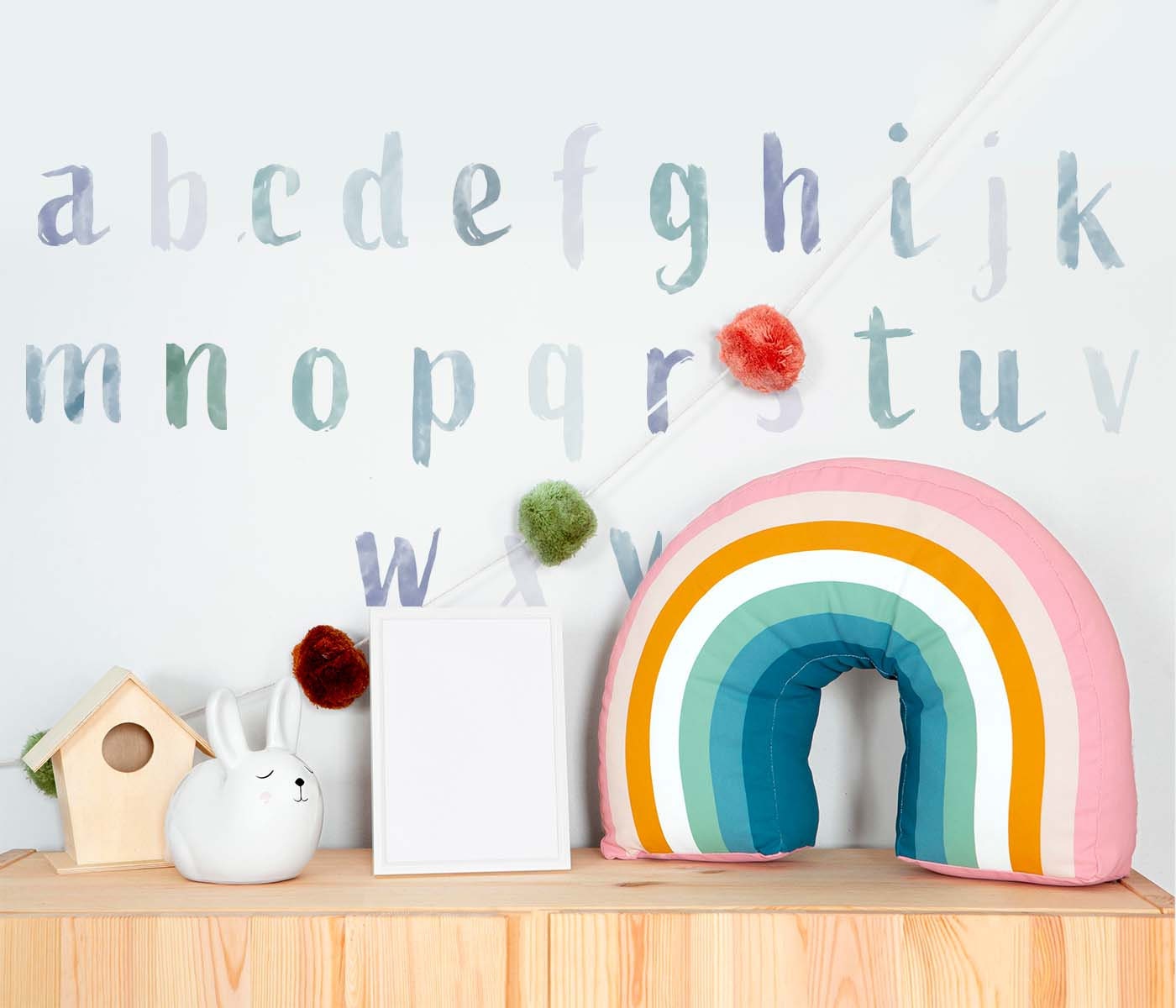 Blue Rainbow Lowercase Letters Wall Decal, Alphabet Wall Sticker, Boys ...