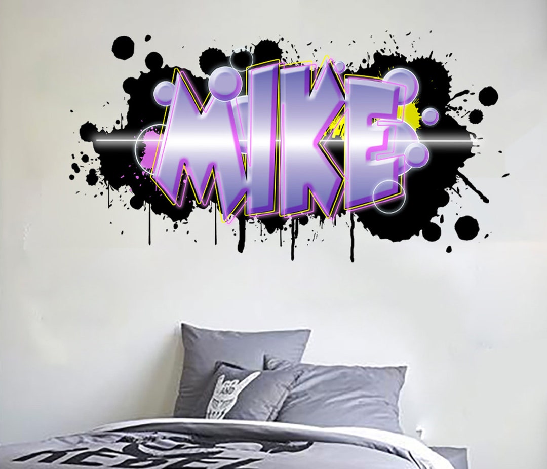 Personalized Bubbles Graffiti Miniature Wall Sticker for Kids, Children ...