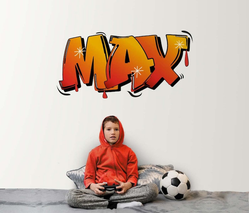 Personalized Graffiti Miniature Wall Sticker for Kids, Children and ...