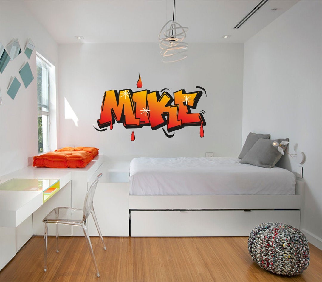 Personalized Graffiti Miniature Wall Sticker for Kids, Children and ...