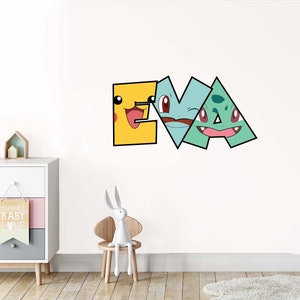 Custom Name Wall Decal, Pika Poke Wall Art - Etsy