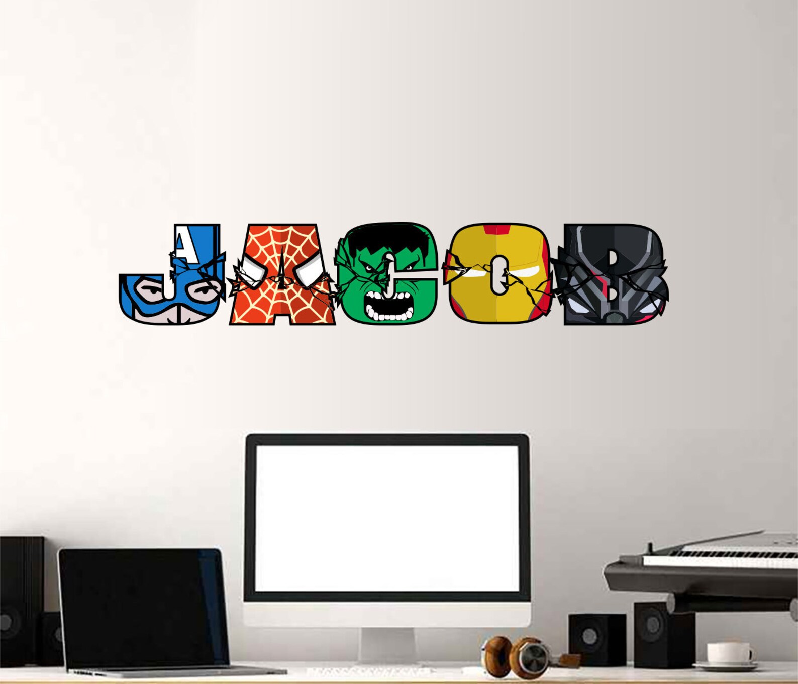 Personalized Superhero Wall Sticker for Kids Children and | Etsy
