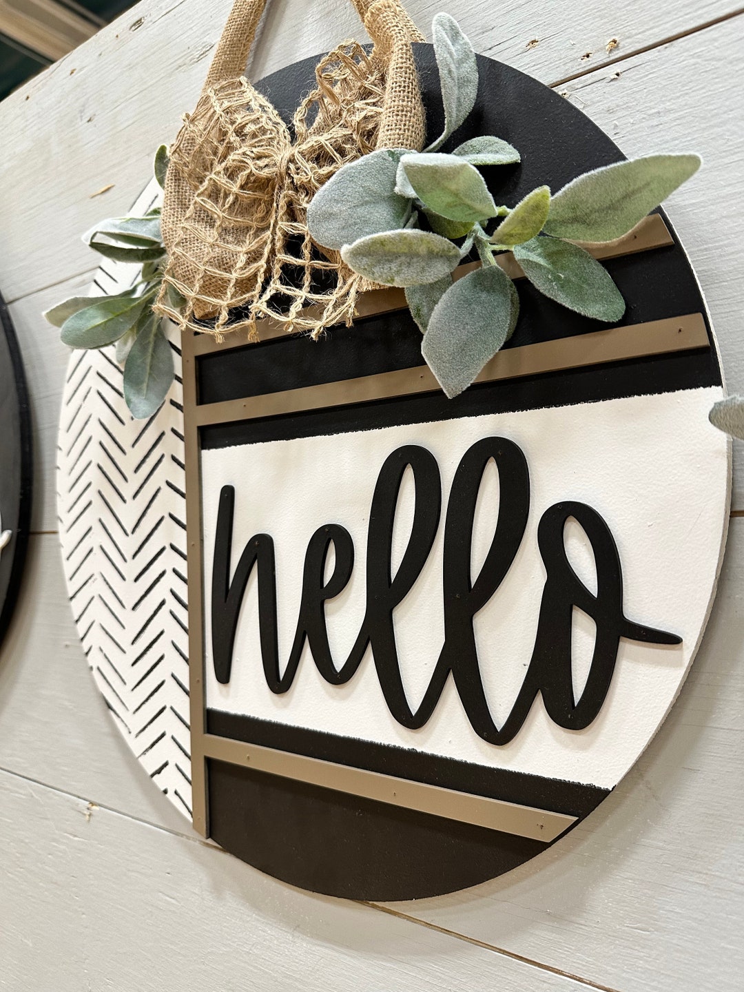 Welcome Door Sign, Hello Door Sign, Welcome Door Decor, Hello Door ...