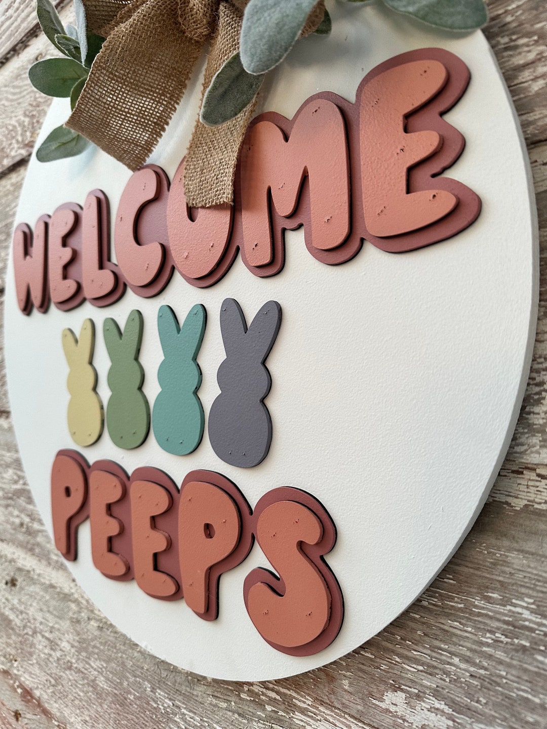 Welcome Peeps, Door Hanger, Easter Door Hanger, Spring Door Hanger ...