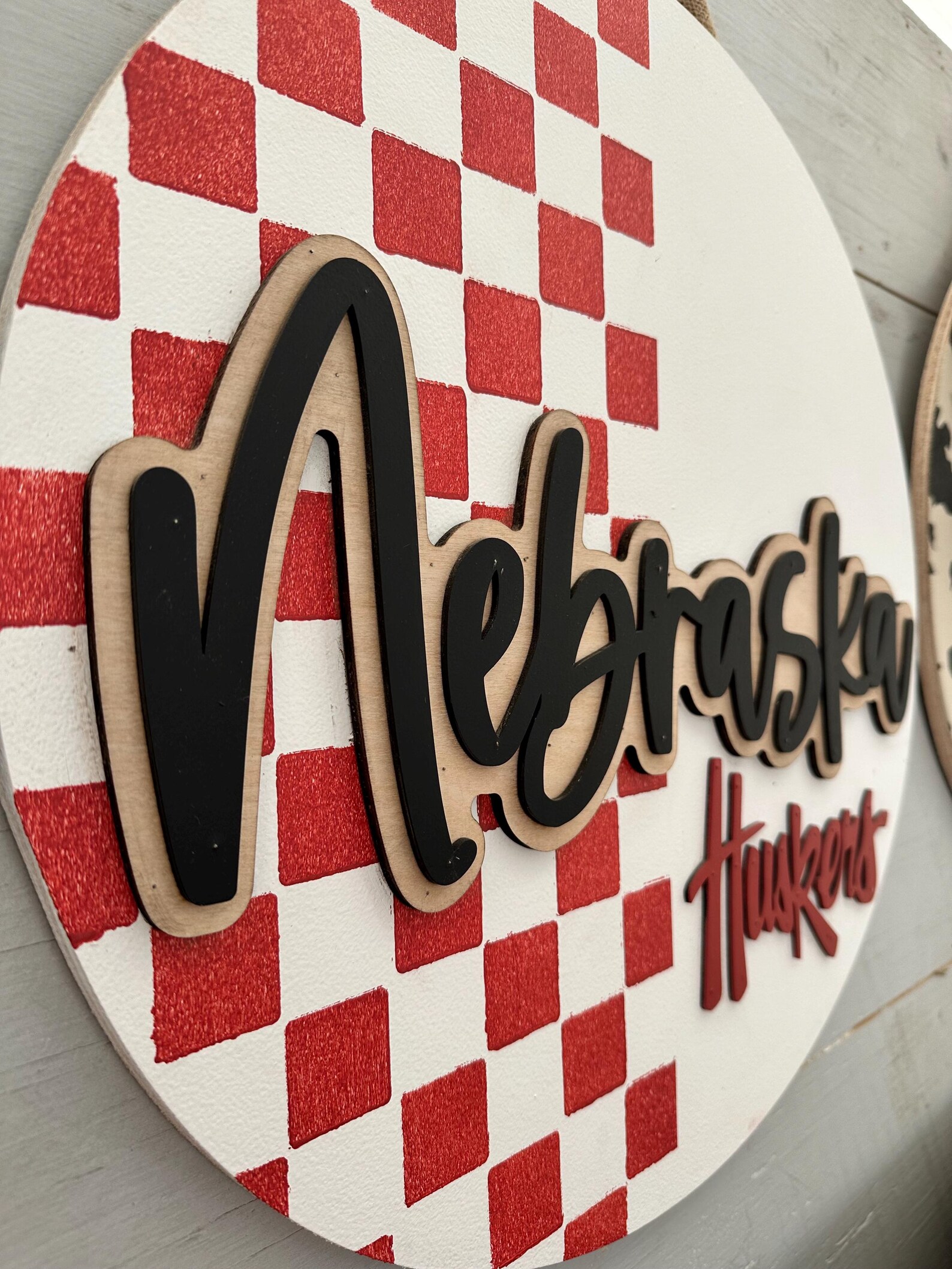 Nebraska Door Sign, Nebraska, Nebraska Door Hanger, Husker Door Sign ...