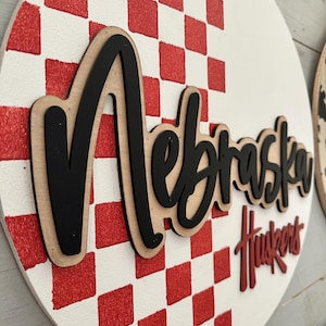 Nebraska Door Sign, Nebraska, Nebraska Door Hanger, Husker Door Sign ...