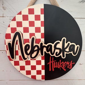 Nebraska Door Sign, Nebraska, Nebraska Door Hanger, Husker Door Sign ...