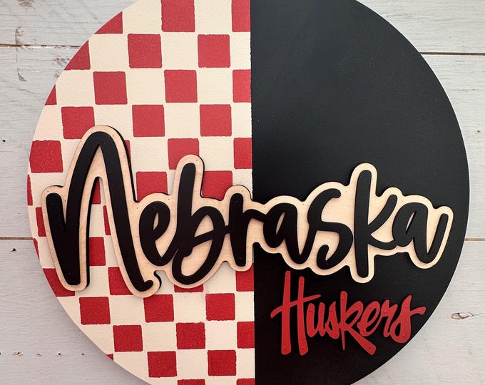Nebraska N Front Door Hanger Sign - Etsy