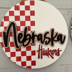 Nebraska Door Sign, Nebraska, Nebraska Door Hanger, Husker Door Sign ...