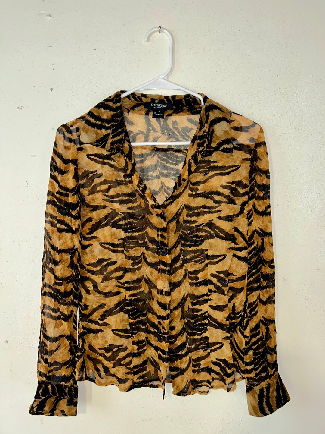 Small Y2k Tiger Blouse Meow - Etsy