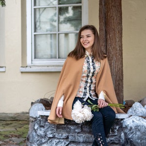 Hoodless Short Cape With Arm Slits, Elegant Victorian Cloak ...