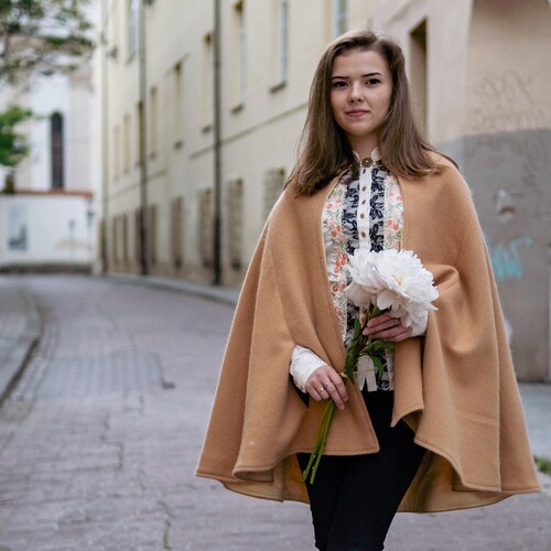 Hoodless Short Cape With Arm Slits Elegant Victorian Cloak | Etsy