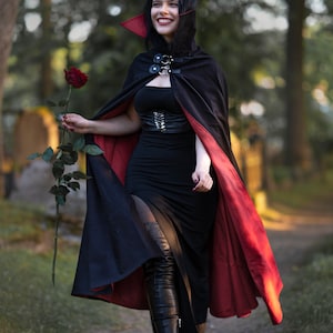 Vampire Victorian Cloak, Gothic Cloak, High Collar Medieval Cloak ...
