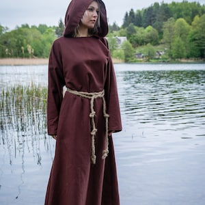 Hooded Monk Robe, Medieval Robe, Cultist Costume, Priest Habit, Ritual ...
