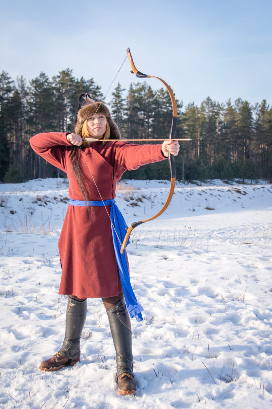 Mongolian Deel, Asian Historical Wool Coat, Archer Costume, Mongolian ...