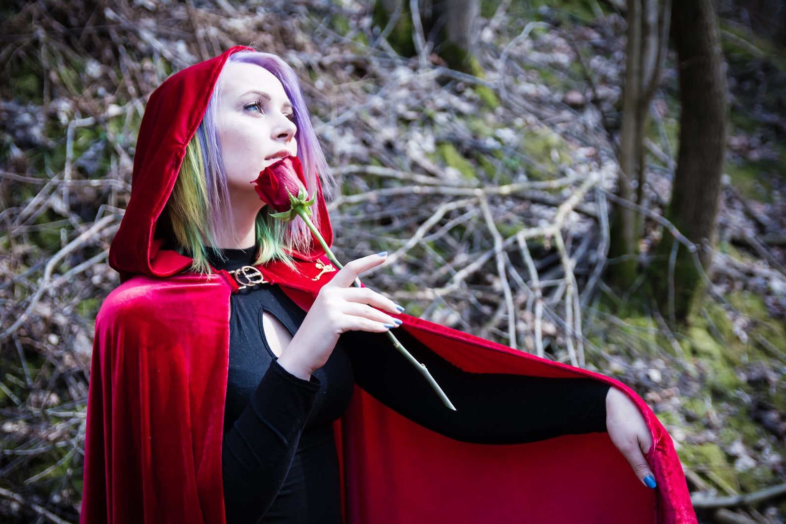 Hooded Cloak, Fantasy Cloak, Hooded Cape, Red Riding Hood, Medieval ...