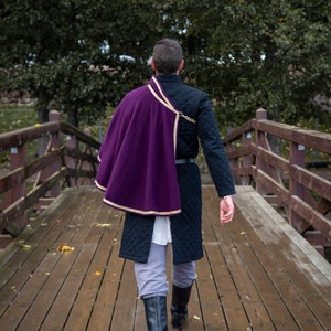 Renaissance One Shoulder Cape, Half Cape Decorated With Trims ...