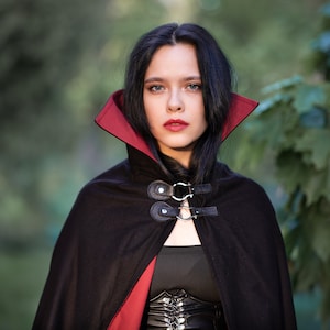 Vampire Victorian Cloak, Gothic Cloak, High Collar Medieval Cloak ...