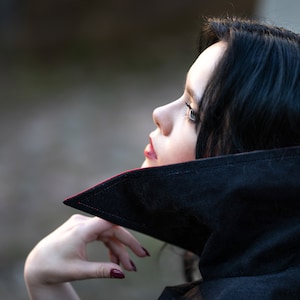 Vampire Victorian Cloak, Gothic Cloak, High Collar Medieval Cloak ...