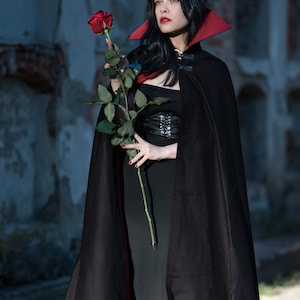 Vampire Victorian Cloak, Gothic Cloak, High Collar Medieval Cloak ...