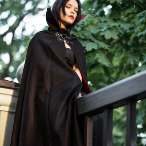 Vampire Victorian Cloak, Gothic Cloak, High Collar Medieval Cloak ...