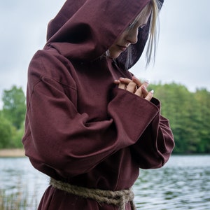 Hooded Monk Robe, Medieval Robe, Cultist Costume, Priest Habit, Ritual ...