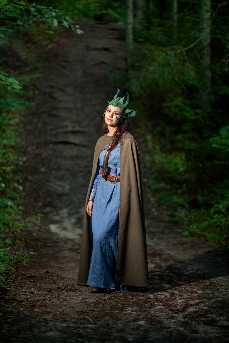 Medieval Hoodless Cape, Viking Cloak, Bridal Wedding Cape, Wicca Cloak ...